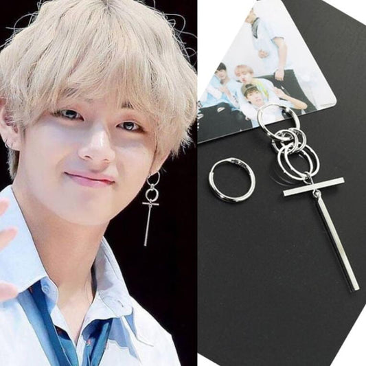 BTS V Taehyung Cross Earrings – Kpop Exchange